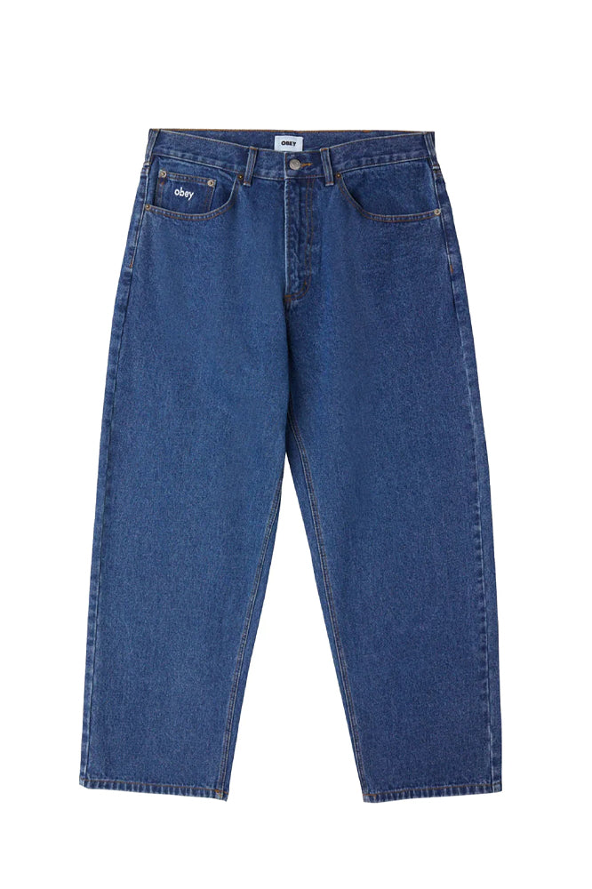 Obey Bigwig Baggy Denim Stone Wash Indigo – Mantis Skateshop