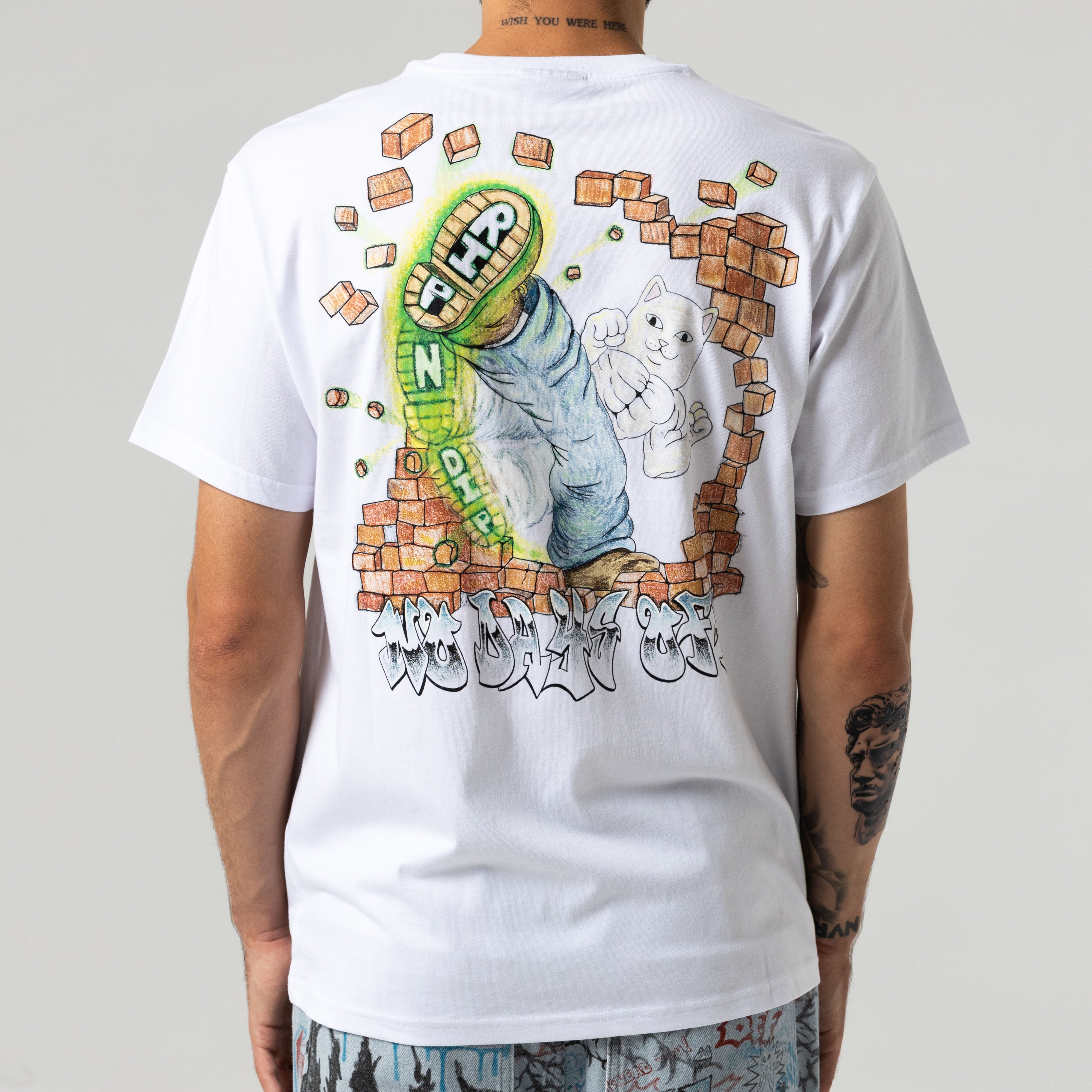 Karate Kat Tee (White) – Mantis Skateshop