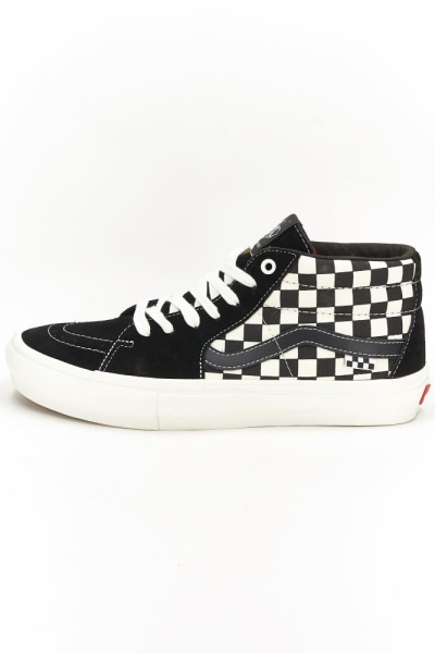 Vans Grosso Mid Skate Checkerboard Black Marshmallow | Skateshoes ...